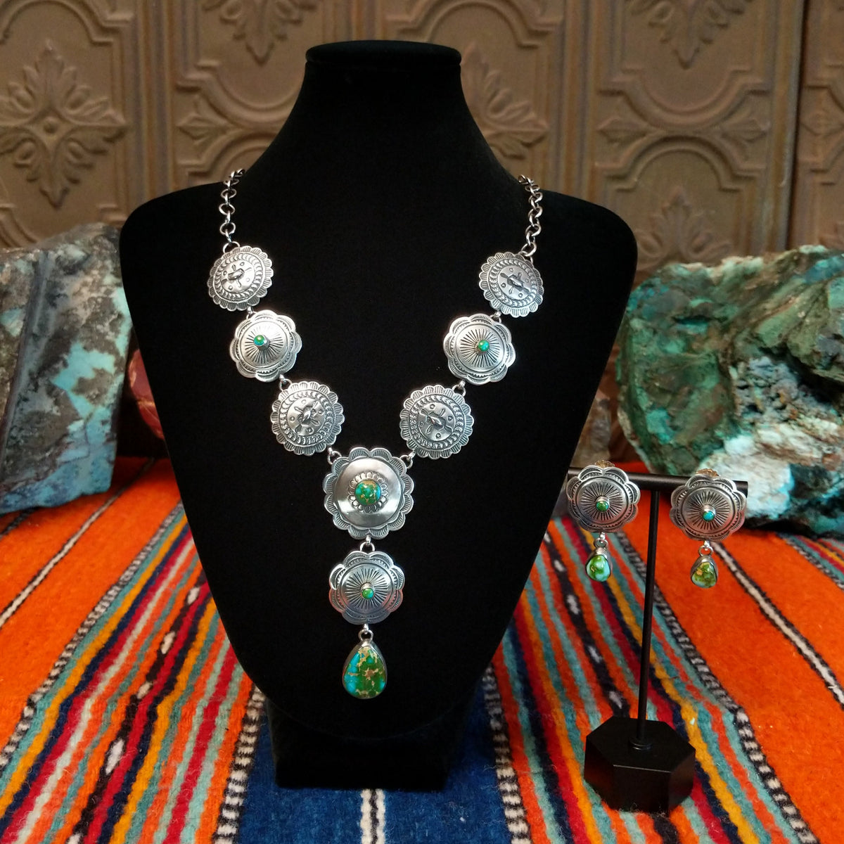 Sonoran Gold Concho Necklace & Earrings Set by Raymond Coriz GJ-JWS-00 ...