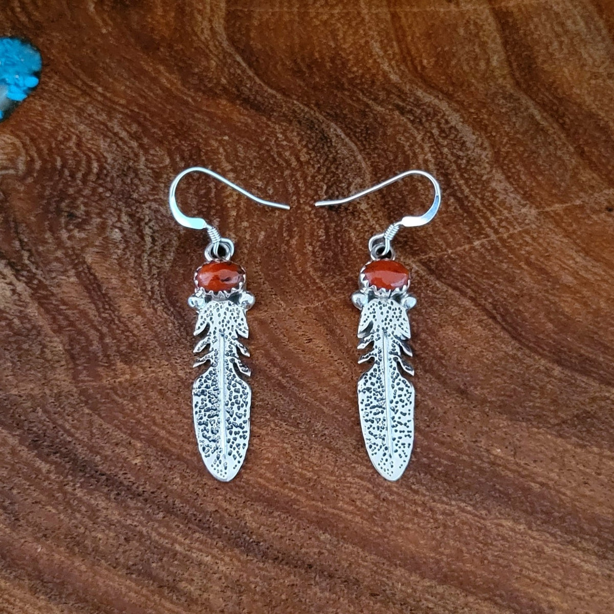Coral Feather Earrings by Sharon McCarthy GJ-ERN-2007 – Arlene's