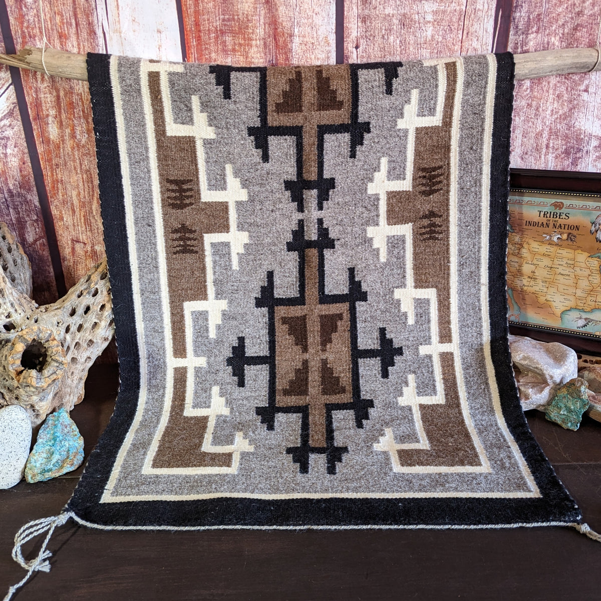 Two Grey Hills Navajo Rug by Helen Yazzie SWT-0045 – Arlene's